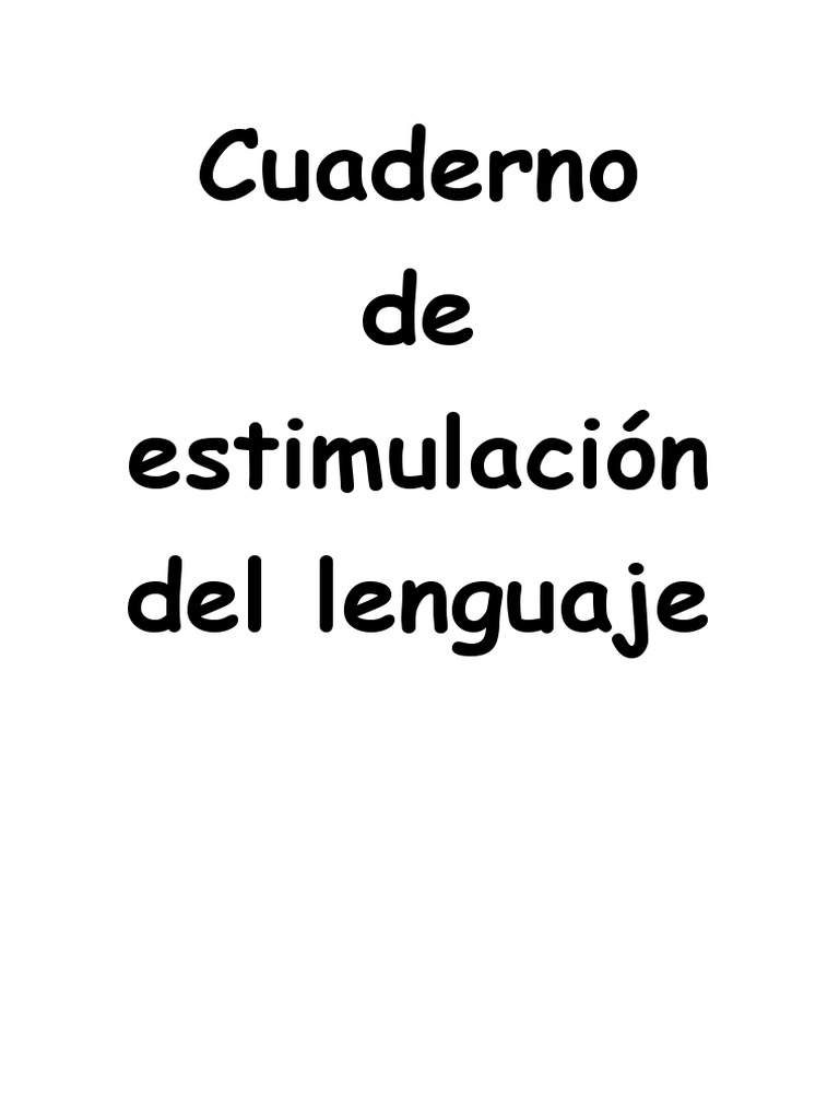 Cuaderno de Estimulación del Lenguaje | PDF | Cocina | Alimentos