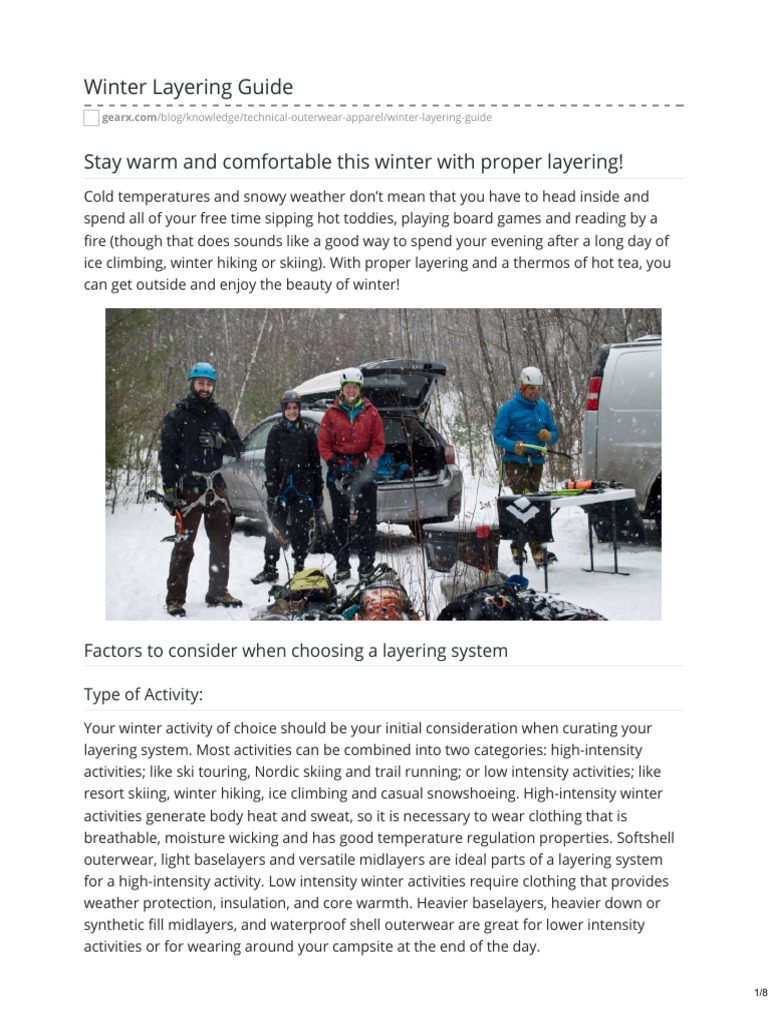 Winter Layering Guide | PDF | Clothing | Nature