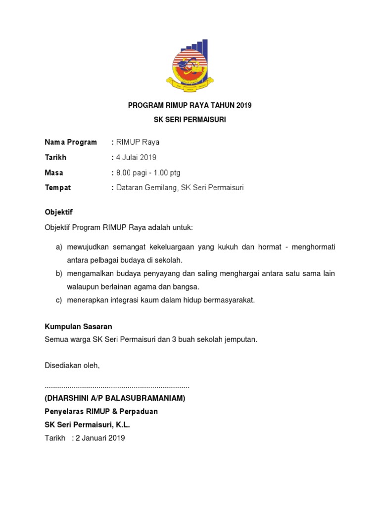 Program Rimup Raya Tahun 2019 | PDF | Perjalanan