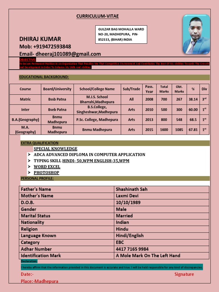Dhiraj Resume | PDF
