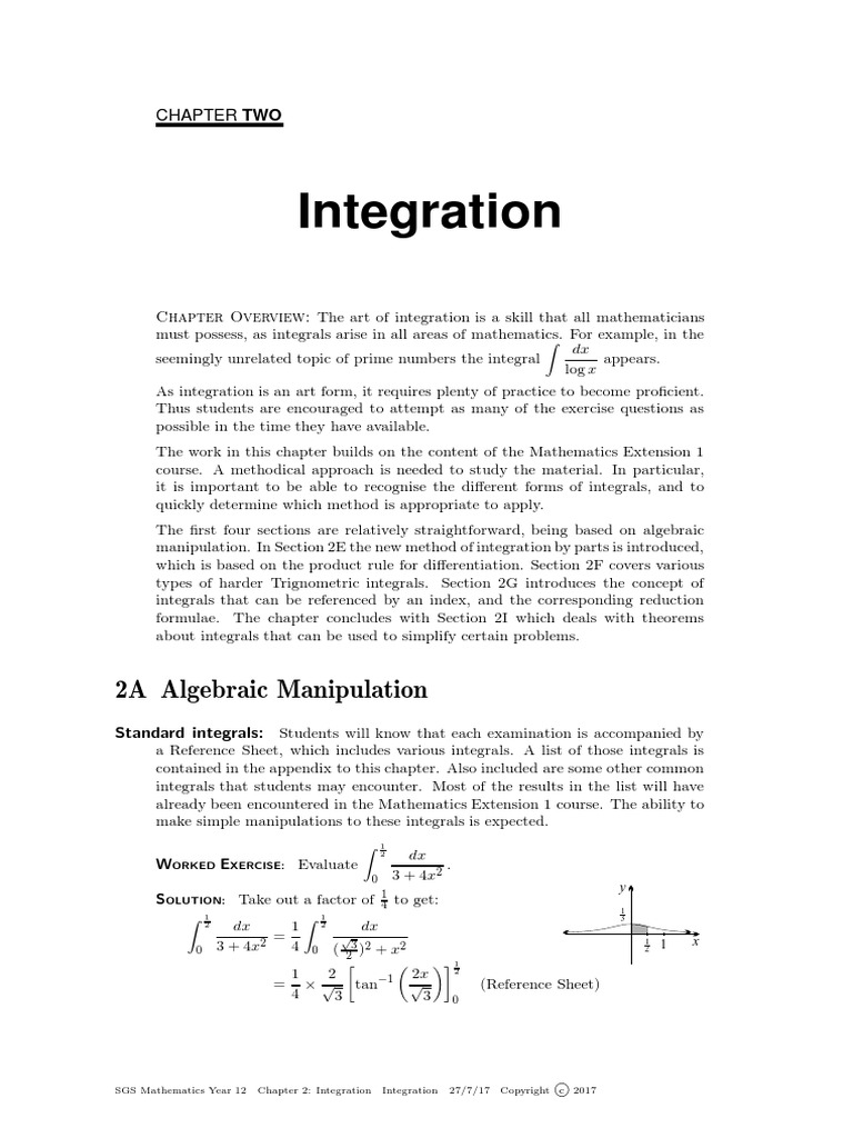 SG Chapter 2 Integration | PDF | Integral | Fraction (Mathematics)