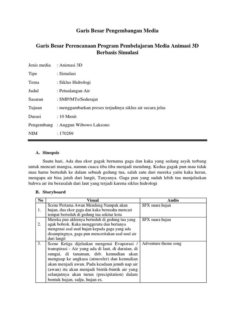 GBPM Dan Storyboard Video Pembelajaran 3D | PDF