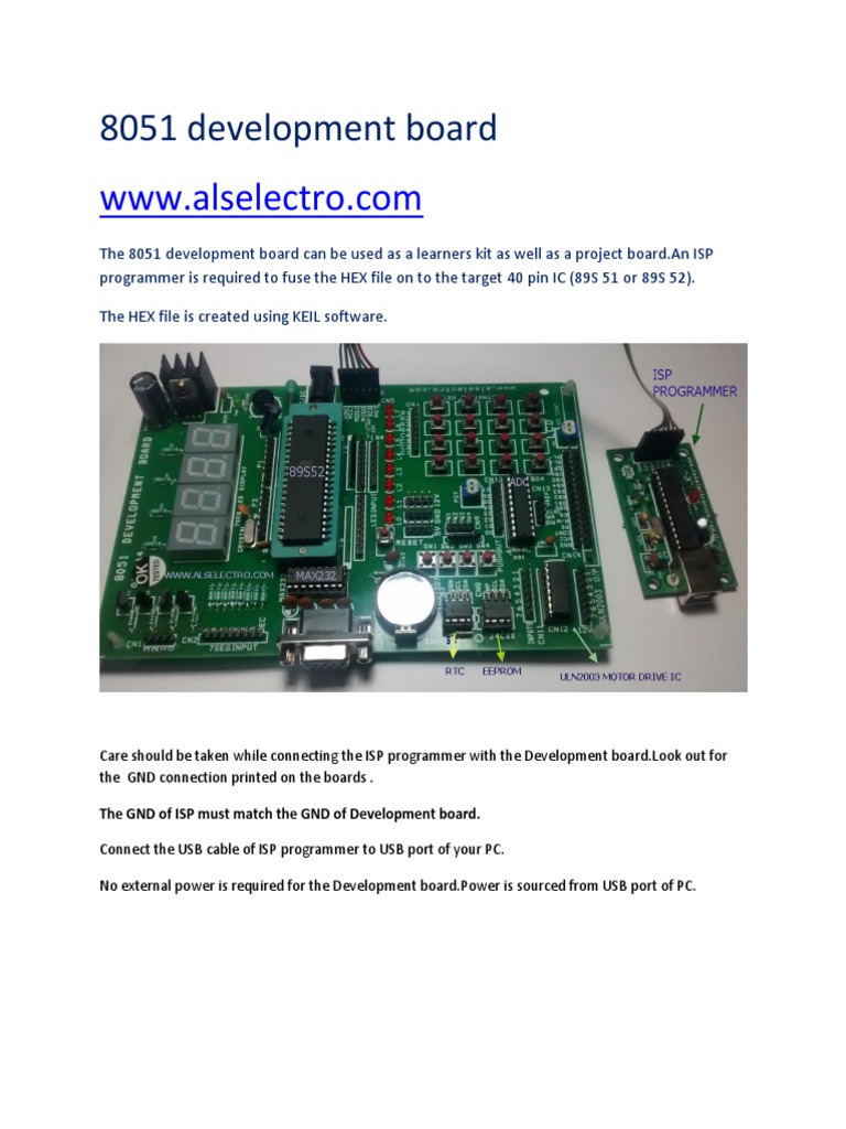 8051 Dev Board Setup Guide | PDF