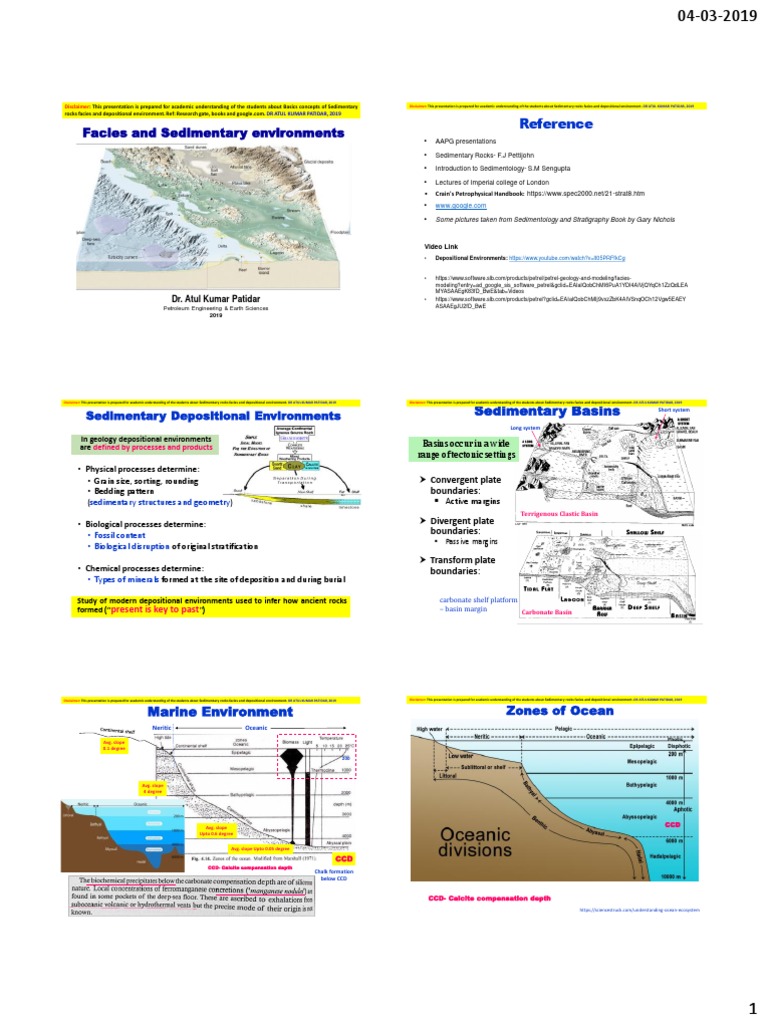 Lecture Slide - Concepts of Facies and Sedimentary Environments PDF | PDF | Sedimentary Rock ...