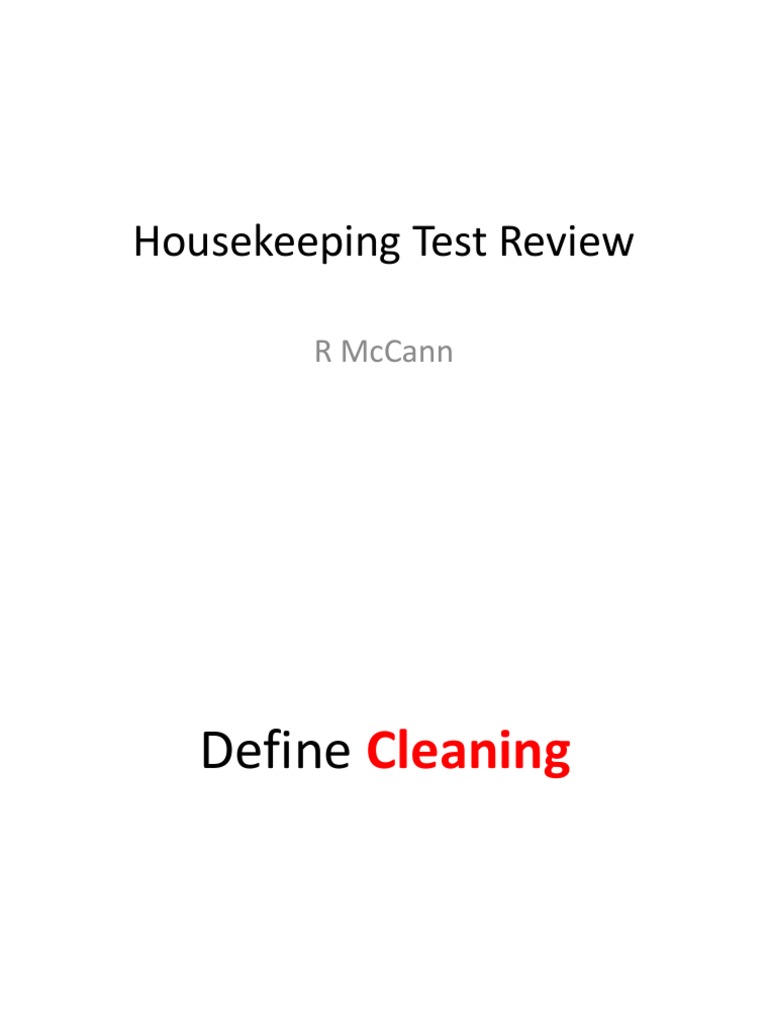 Housekeeping Test Review | PDF