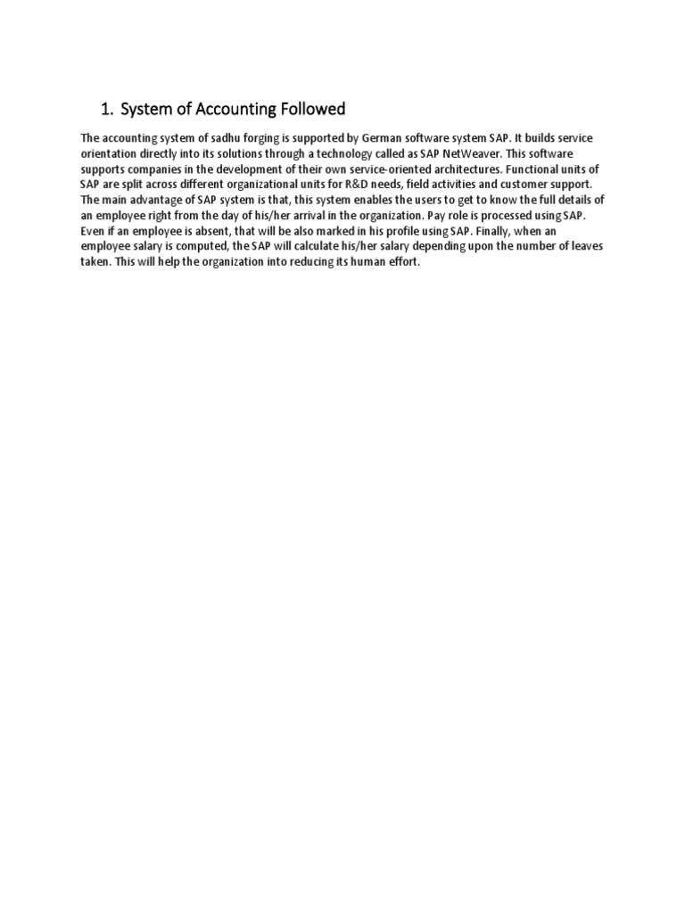 SAP Accounting System Overview | PDF