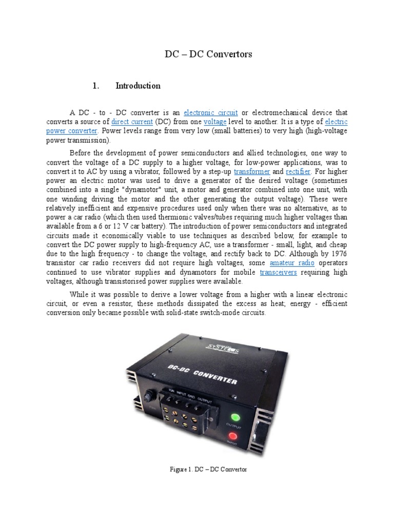 An In-Depth Look at DC-DC Converters: Their Uses, Electrical Conversion ...