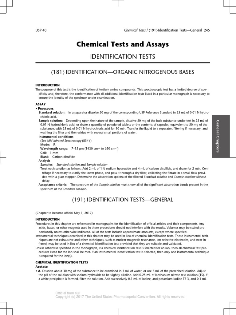 87 191 Identification Tests General | PDF | Salt (Chemistry ...