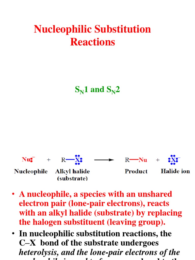 Substitution Reactions | PDF | Solvent | Chemical Reactions
