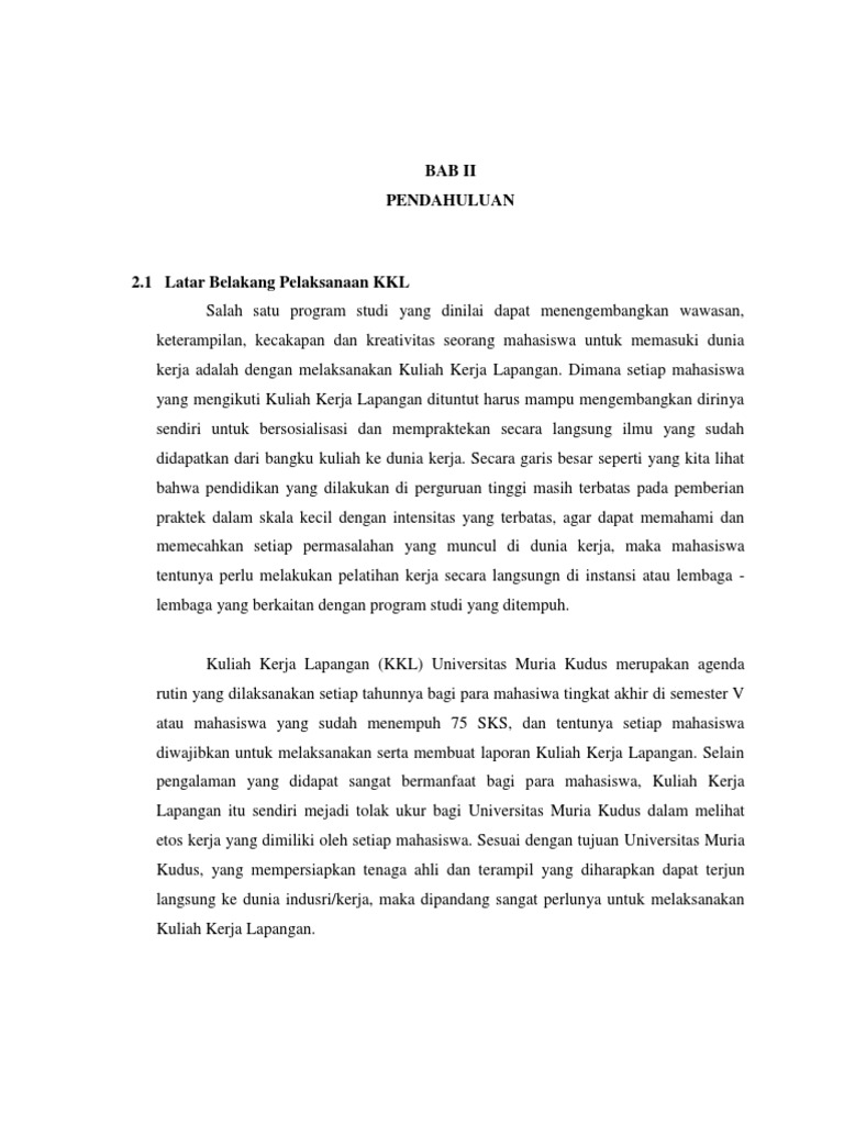 Laporan KKL UMK | PDF