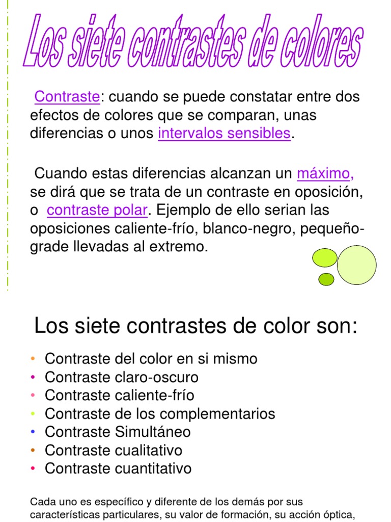 Los 7 tipos de contraste de color | PDF | Azul | Color