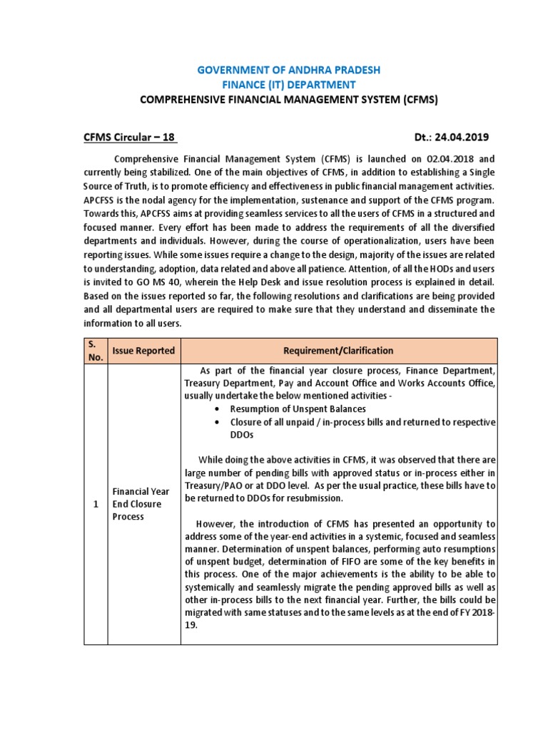 CFMS Circular 18 PDF | PDF | Economies | Government