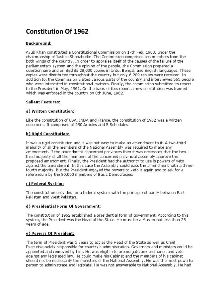 Constitution of 1962 | PDF | Supreme Courts | Sources Of Law