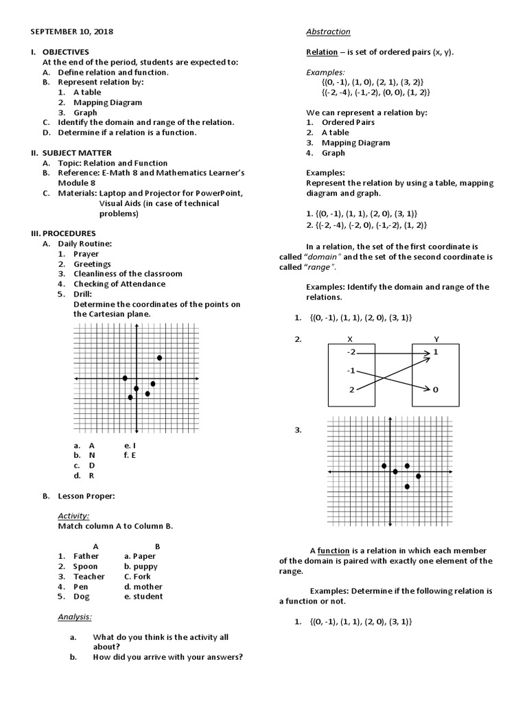 Relation and Function | PDF | Function (Mathematics) | Mathematical Objects