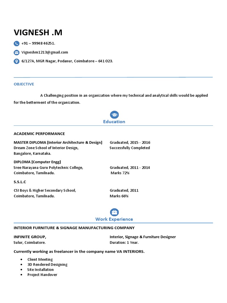 Vignesh .M: Education | PDF | Behavior Modification | Communication