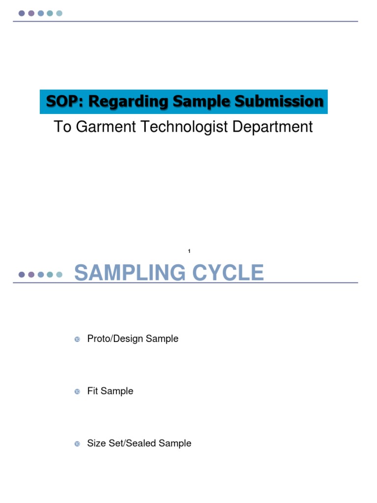 Sop of Garment Technologist | PDF | Sewing | Clothing