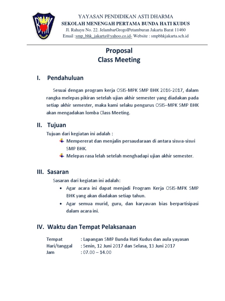 Proposal Classmeet Sem 2 New | PDF