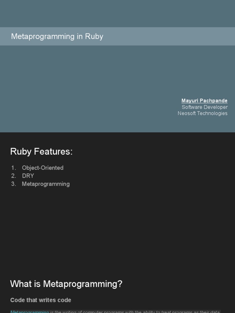 Meta Programming | PDF | Method (Computer Programming) | Ruby ...