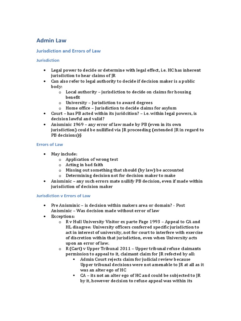An In-Depth Examination of Jurisdiction, Errors of Law and Fact ...