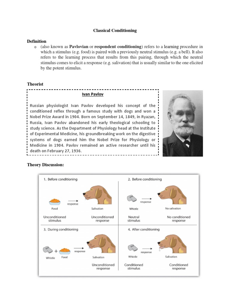 O Learning: Classical Conditioning | PDF | Classical Conditioning | Action (Philosophy)