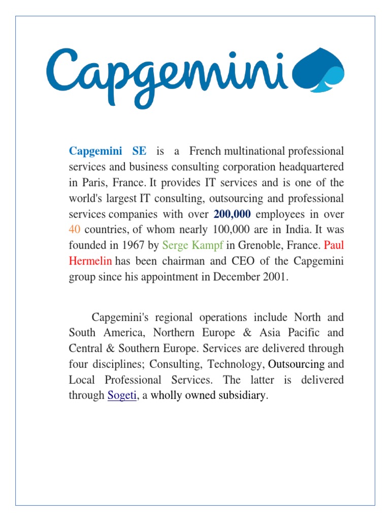 An Overview of Capgemini SE: A Leading Global IT Services and ...