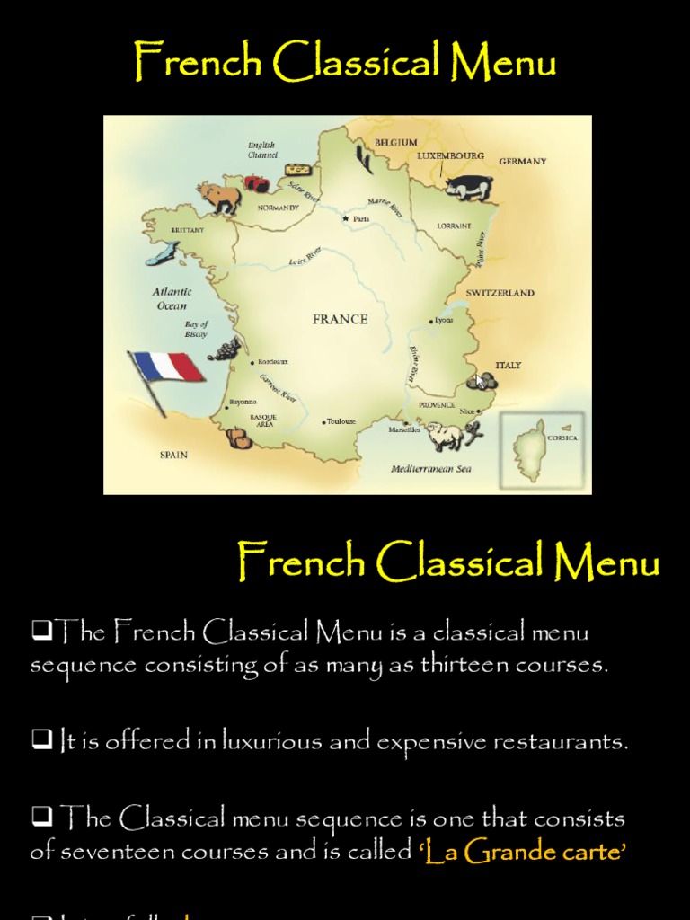 French Classical Menu | PDF | Entrée | Pasta