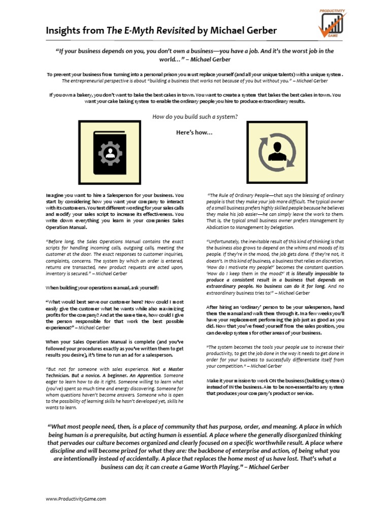The E-Myth Revisited | PDF | Sales | Business