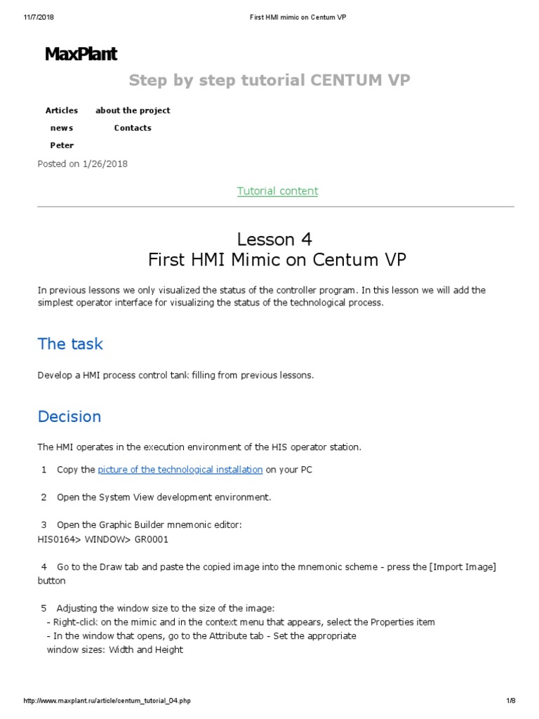 Maxplant: Step by Step Tutorial Centum VP | PDF | User Interface ...