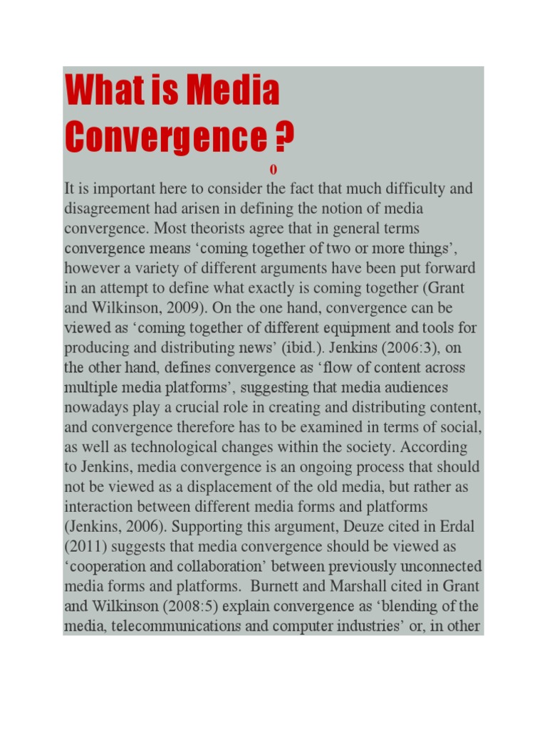 Understanding Media Convergence | PDF | Technological Convergence ...