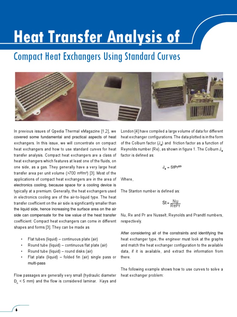 Heat Transfer Analysis Of: Compact Heat Exchangers Using Standard ...