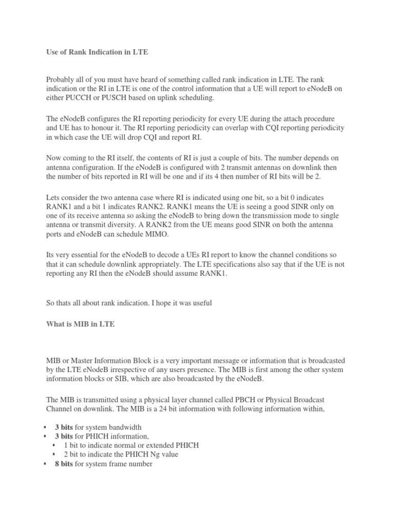 An In-Depth Explanation of Rank Indication in LTE and its Importance ...