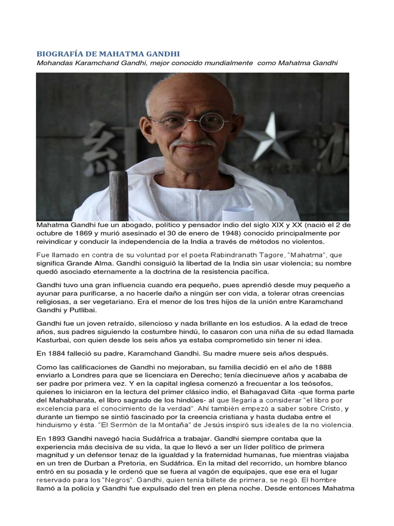 Biografía de Mahatma Gandhi | Mahatma Gandhi | Política