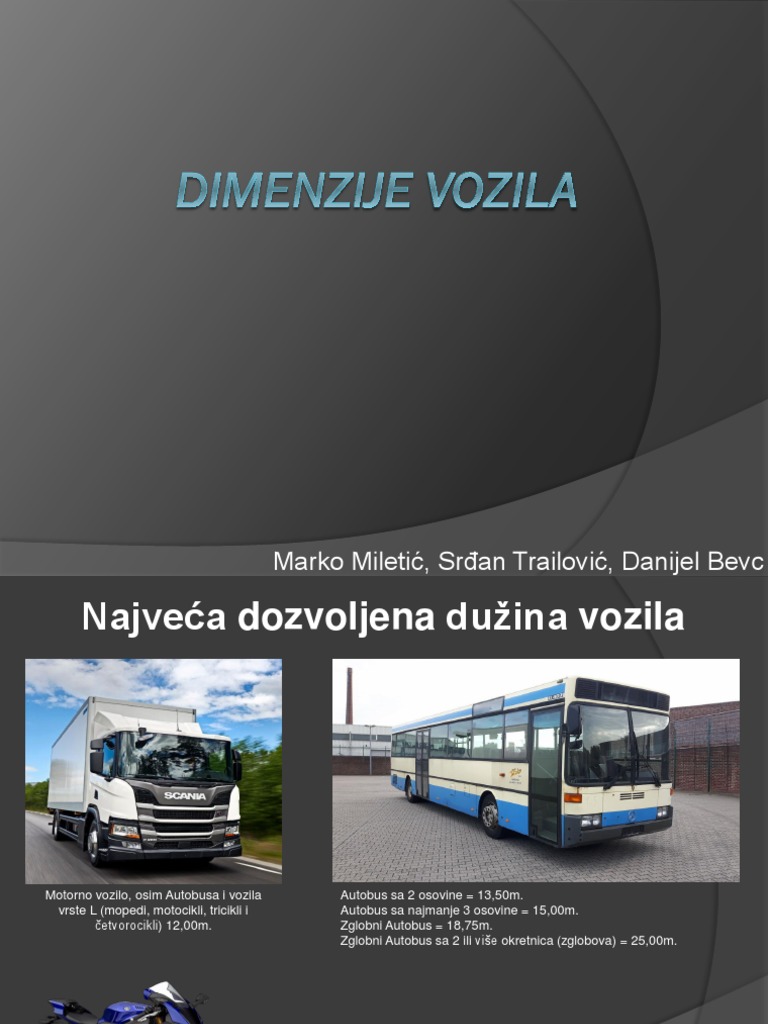 Dimenzije Vozila | PDF