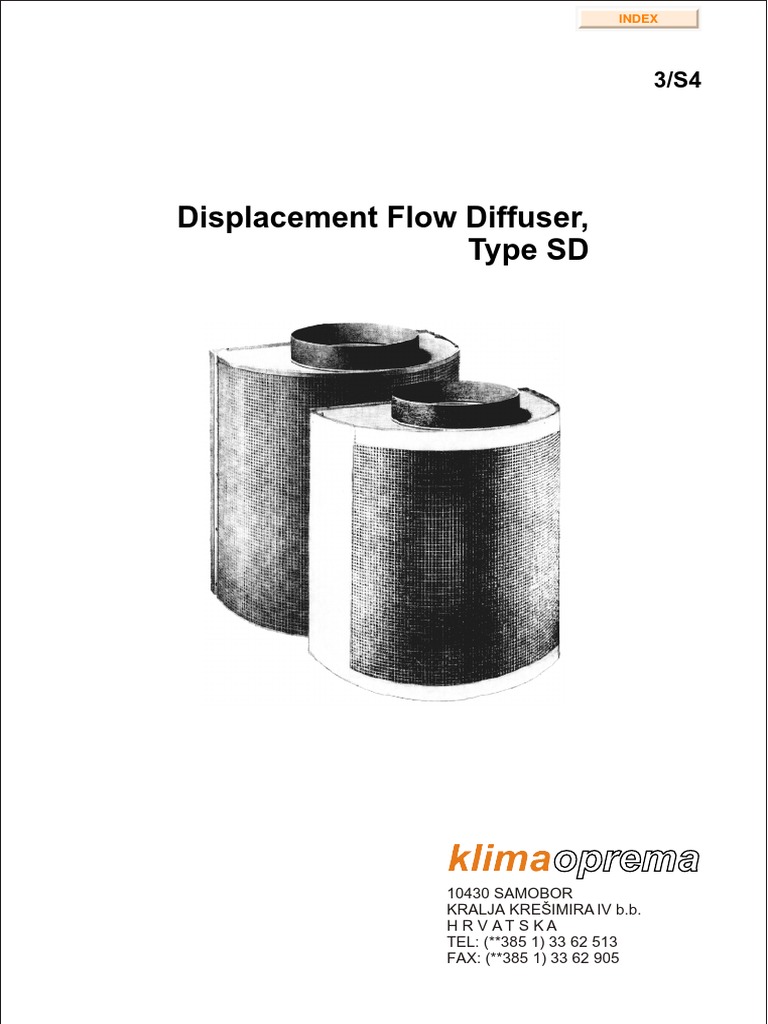Oprema Oprema: Displacement Flow Diffuser, Type SD | PDF | Atmosphere ...