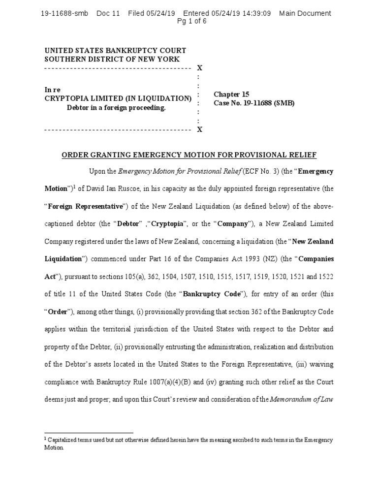 11 Order Granting Emergency Motion For Provisional Relief | PDF ...