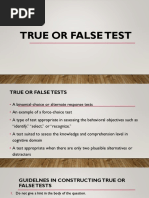 Assessment (True or False) | PDF | Multiple Choice | Question