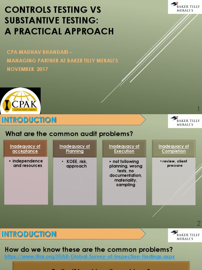 Controls vs Substantive Testing Guide | PDF | Internal Control | Audit