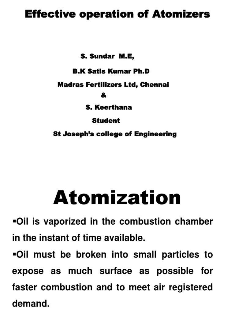 Effective Operation of Atomizers | PDF | Fuel Oil | Boiler