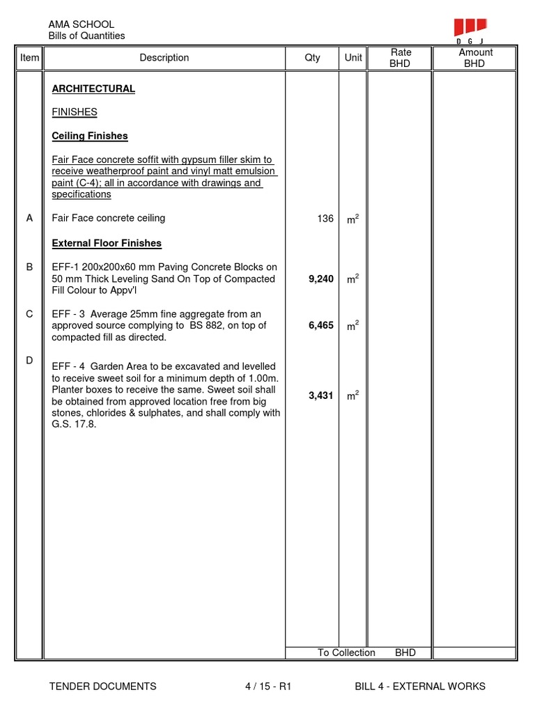 Revised BOQ Page 4.15-16 - (Car Park Layout) | PDF | Building ...