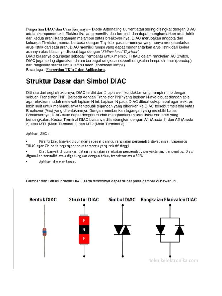 Pengertian DIAC Dan Cara Kerjanya | PDF