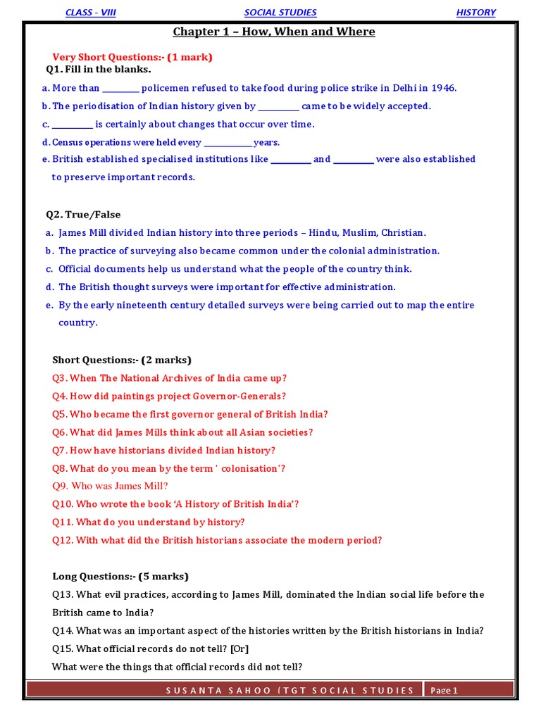 Question Bank - Class-Viii | PDF