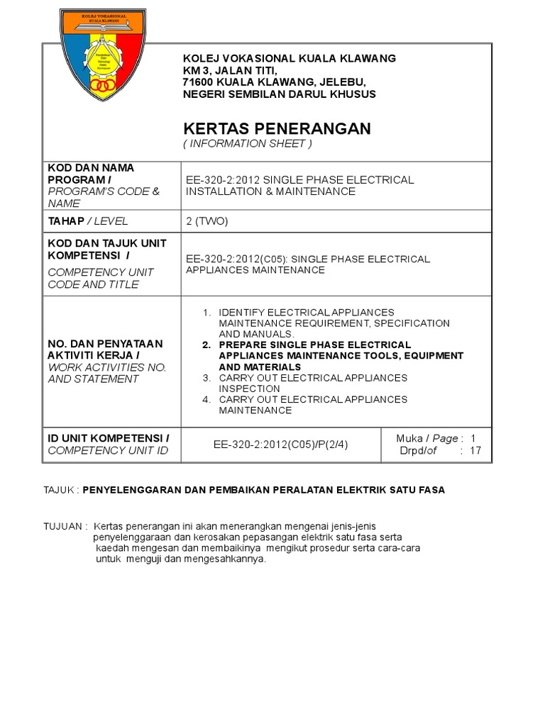 Is-2 Pengenalan Pengujian Pepasangan Elektrik Satu Fasa | PDF