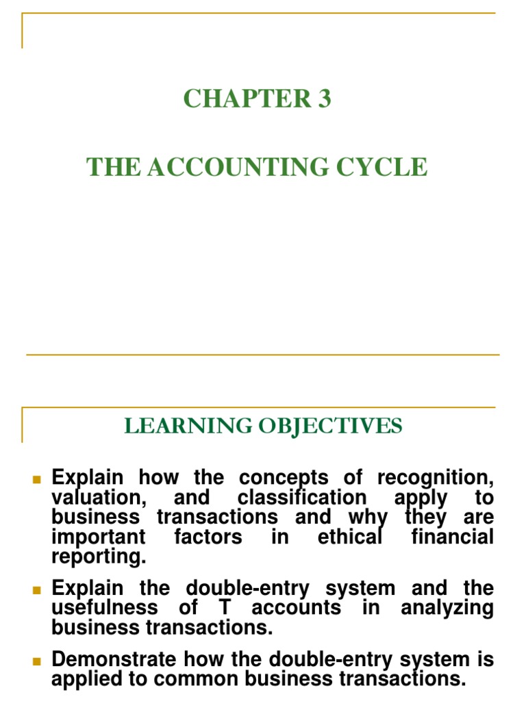 CHAPTER 3 The Accounting Cycle (I) | PDF | Debits And Credits ...
