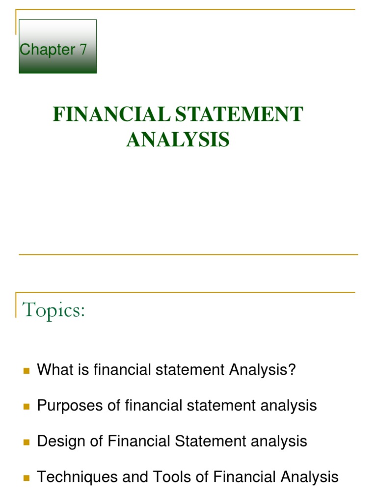 Chapter 7 Financial Statments Analysis | PDF | Revenue | Balance Sheet