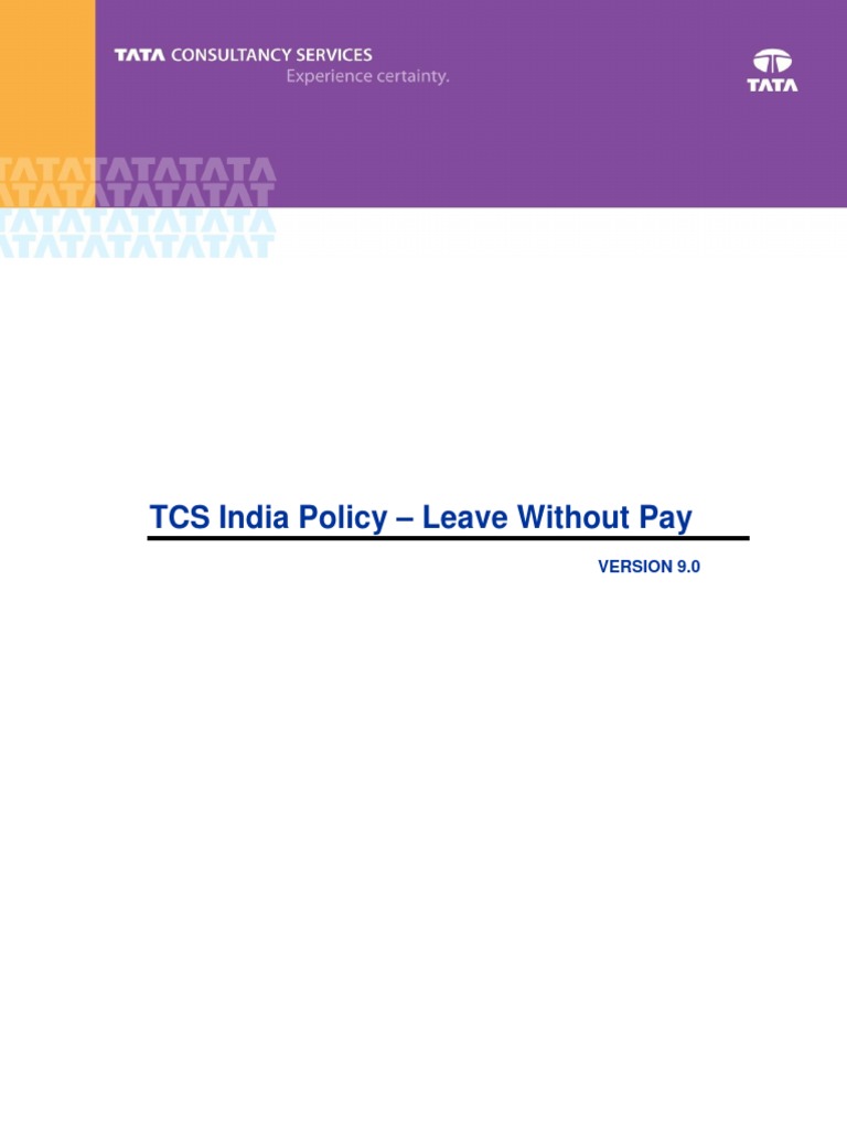 TCS India Policy - Leave Without Pay | PDF | Child Care | Relationships