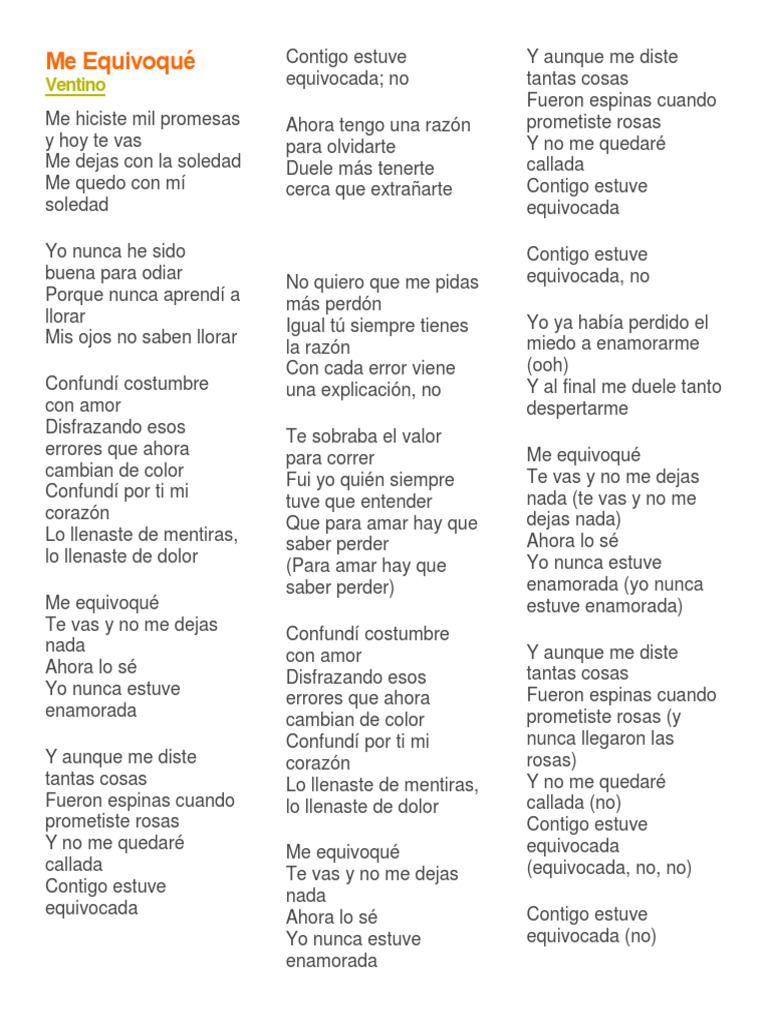 Me Equivoqué | PDF | Ocio