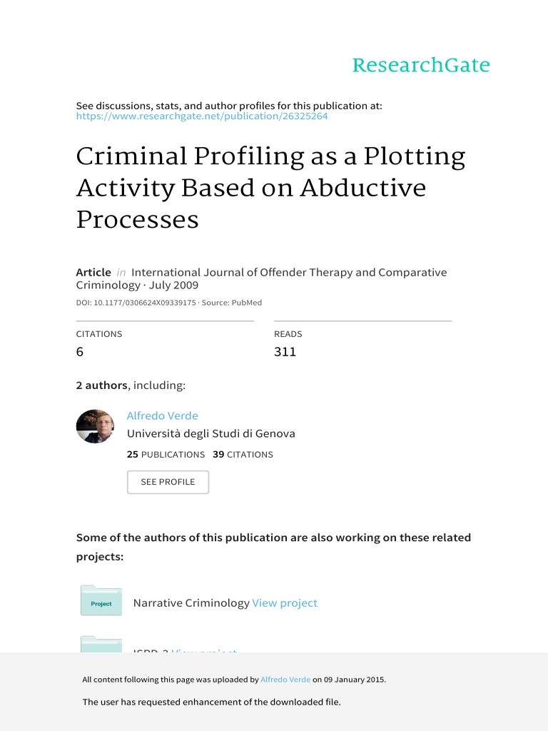 Criminal Profiling As A Plotting Activity Based On Abductive Processes ...