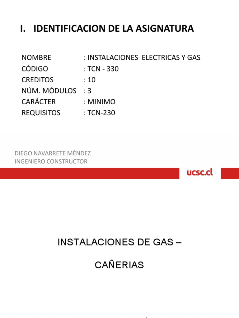 Clase N°3a Instalaciones de Gas | PDF | Tubería (transporte de fluidos ...