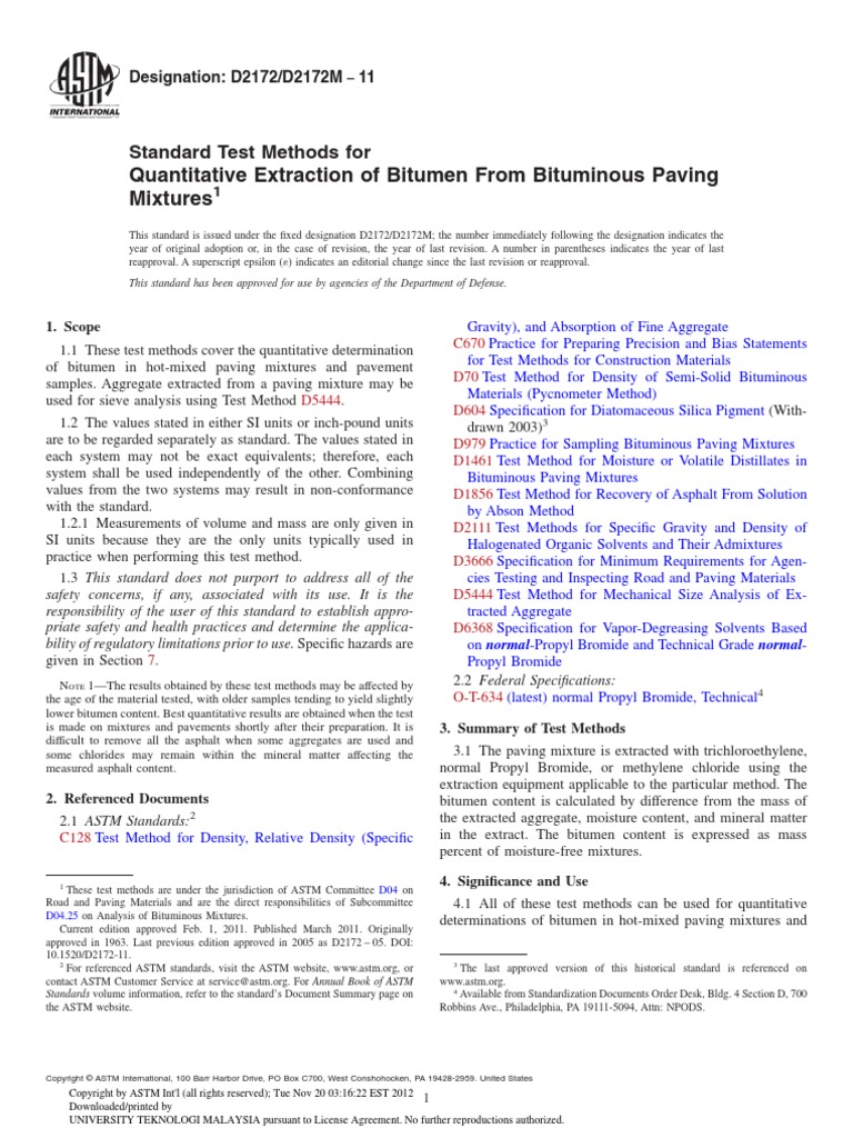 Astm D | PDF | Road Surface | Asphalt