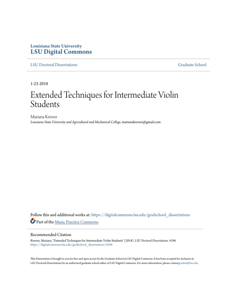 Extended Techniques For Intermediate Violin Students | PDF | Violin ...